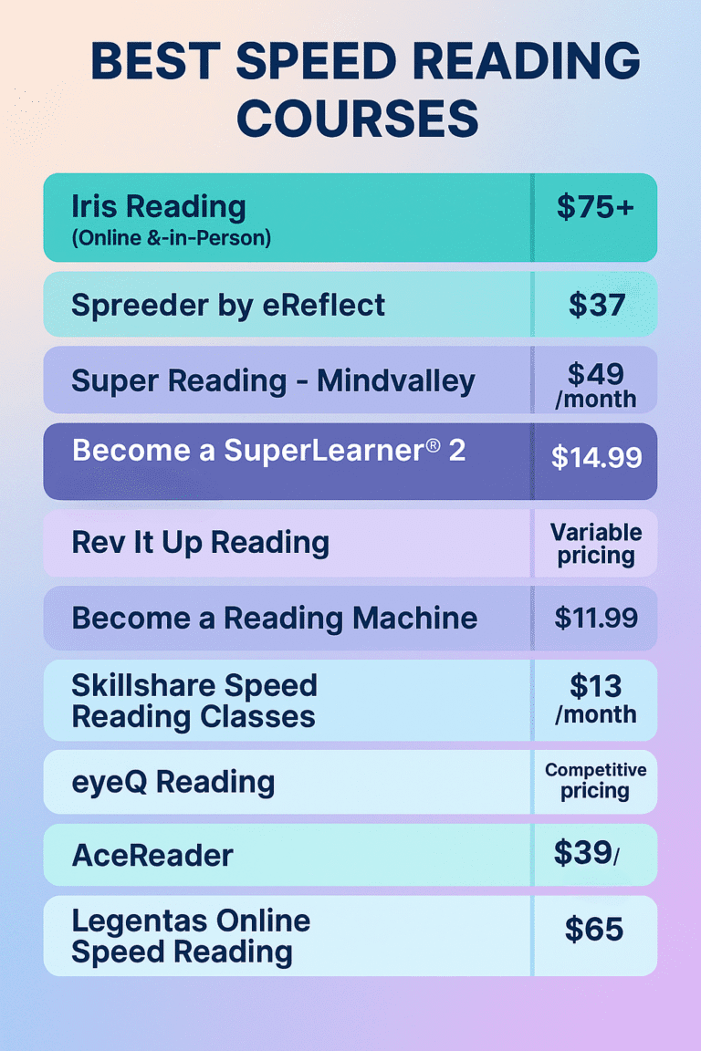 Best Speed Reading Courses Compared: Which Is Worth Your Money In 2025 ...